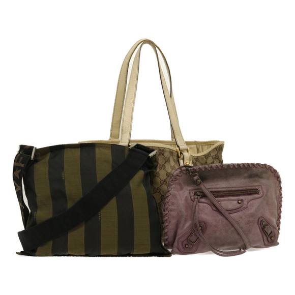 Gucci | Bags | Gucci Fendi Balenciaga Shoulder Bag 3set Beige Purple ...